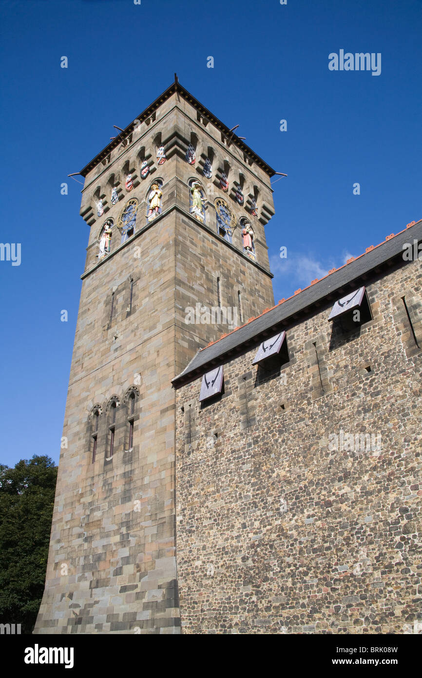 Clock tower in cardiff castle hi-res stock photography and images - Alamy