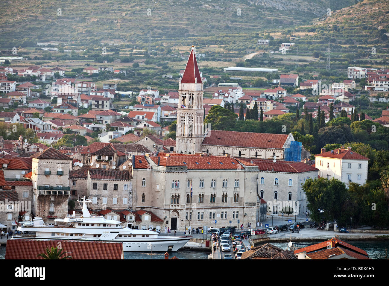Old town of Trogir Cathedral of St. Lawrence in the middle, Dalmatian ...