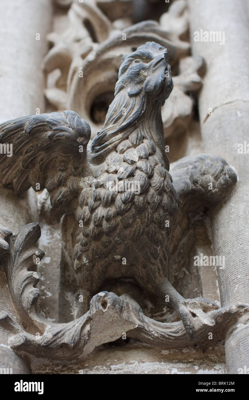 stone details on the front of the cathedral in sevilla, spain Stock ...