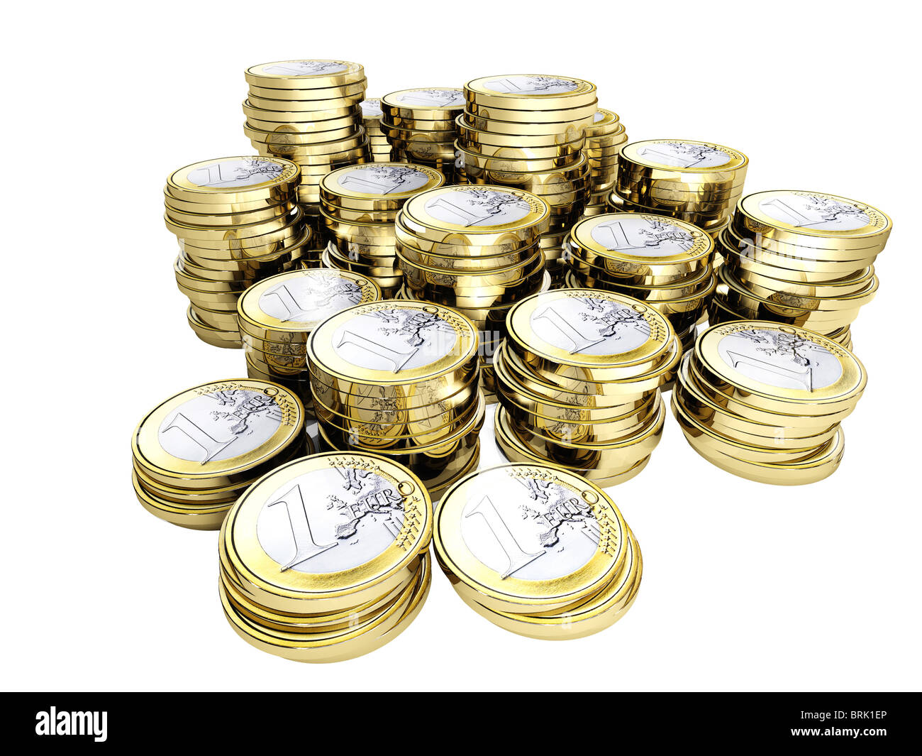 money background fine 3d euro coin on white Stock Photo - Alamy