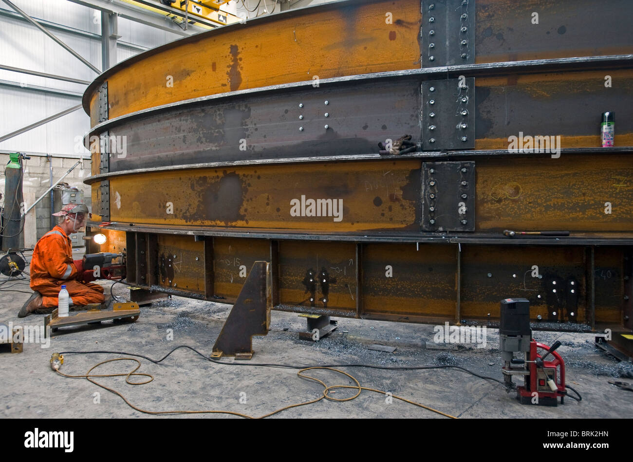 Steel fabrication workshop, Carrickfergus, Northern Ireland Stock Photo ...