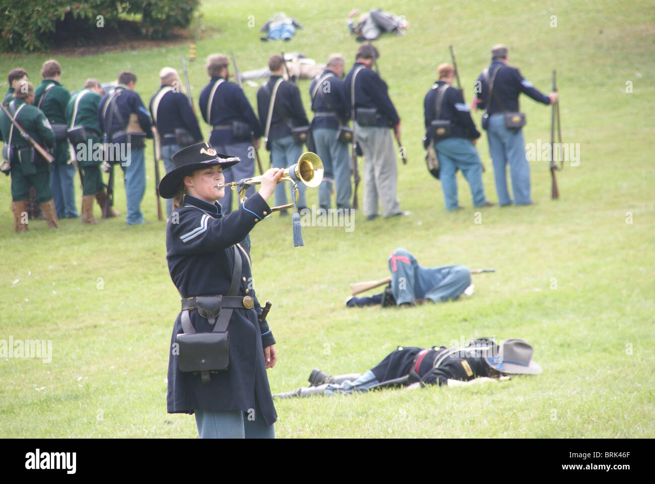 CIVIL WAR BATTLE RE-ENACTMENT, PORT GAMBLE, WA - 20 JUN 2009 - Union ...