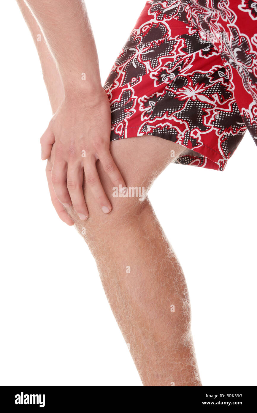 Leg injury. Isolated on white background Stock Photo - Alamy