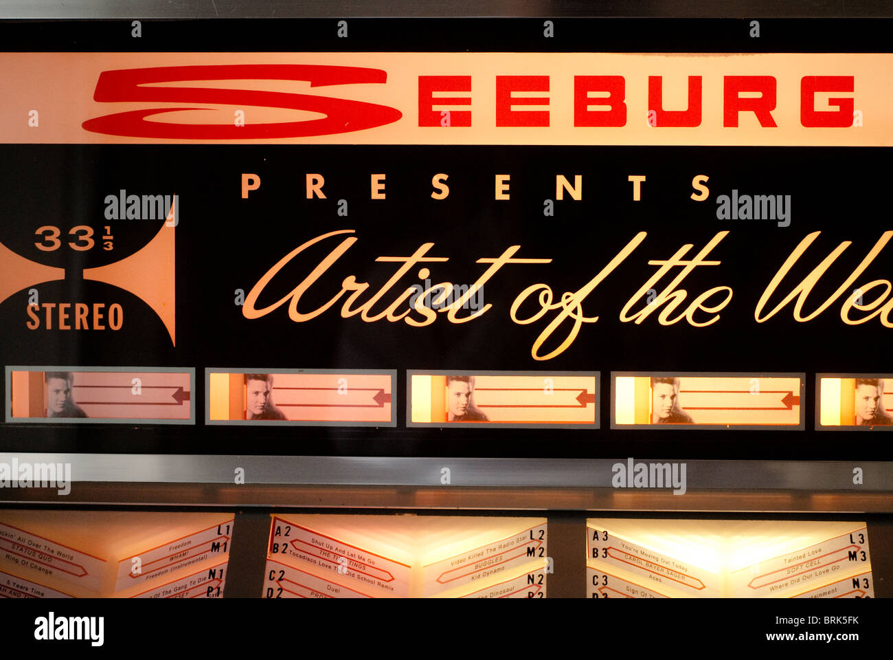 A close-up of a 1961 American juke box Stock Photo - Alamy