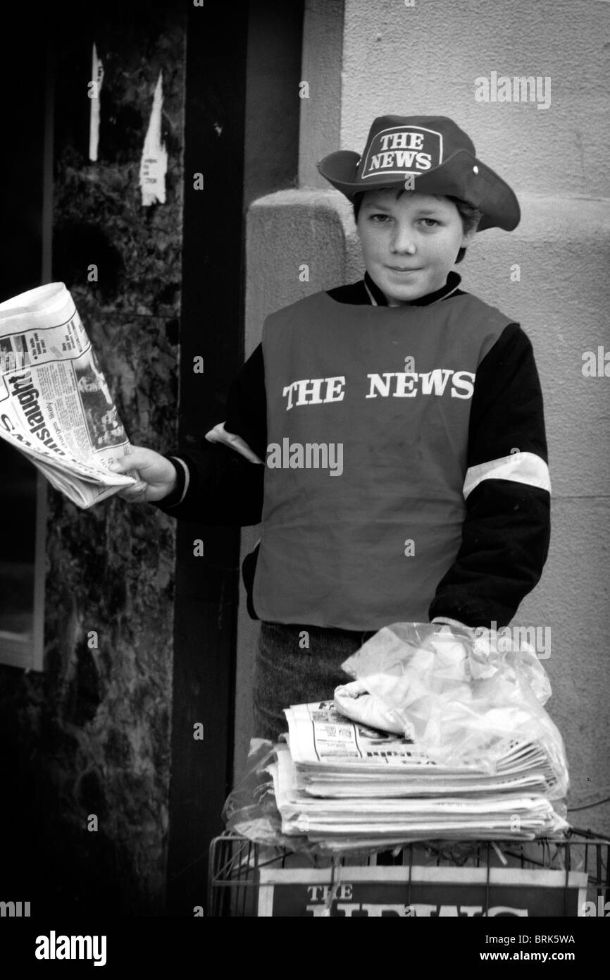 Child labor, Newspaper vendor, Adelaide, Australia Stock Photo - Alamy