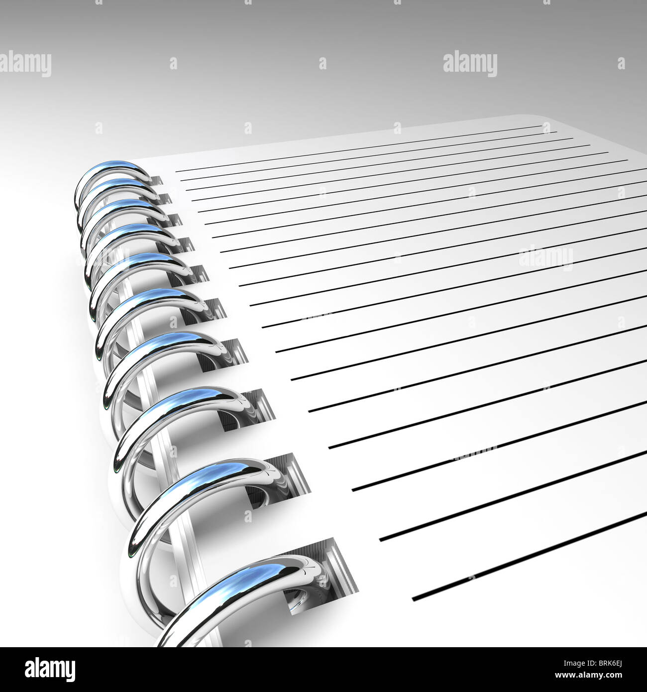 notepad 3d with metal spring fine background Stock Photo - Alamy