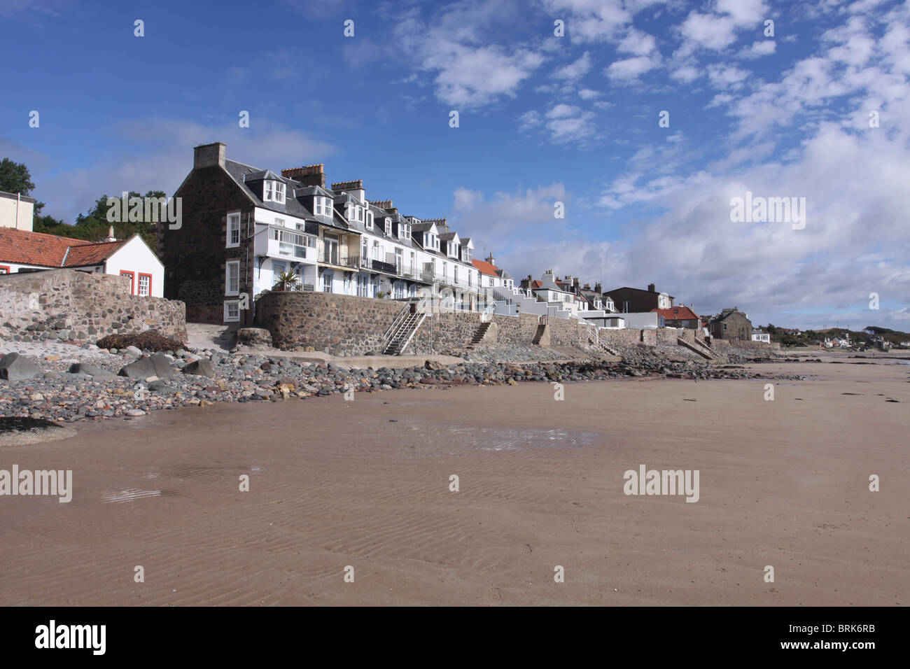 beach and Lower Largo waterfront Fife Scotland September 2010 Stock ...