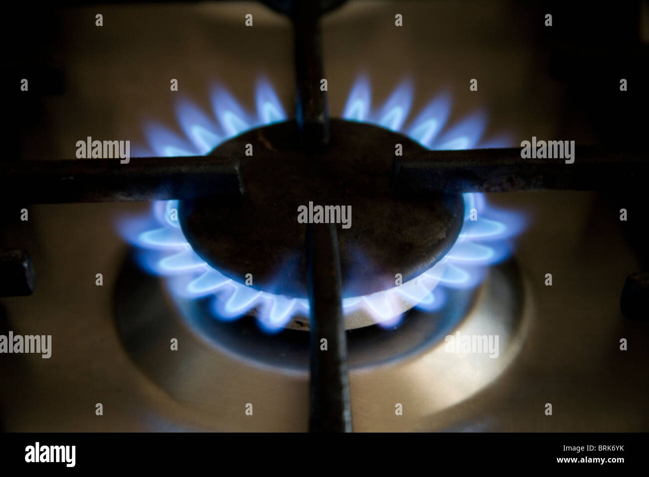 Gas ring on hob Stock Photo - Alamy