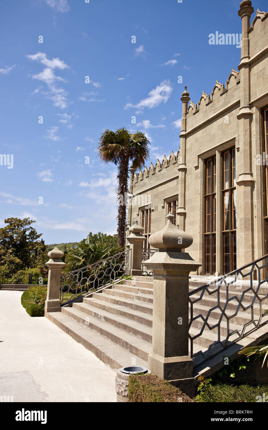 facade of Vorontsovsky Palace in Alupka, Crimea, Ukraine Stock Photo ...