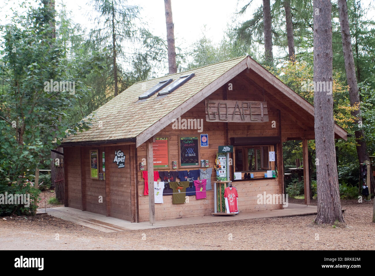 Go Ape Kiosk at Wendover Woods Stock Photo - Alamy