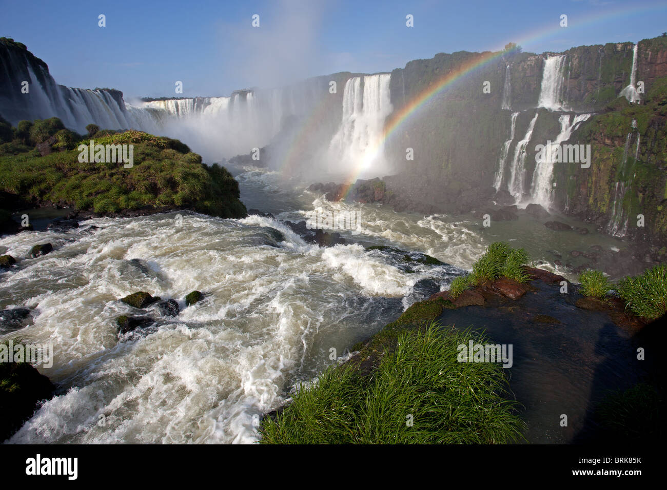 Brazil: Iguassu Falls and Rainbow Stock Photo - Alamy