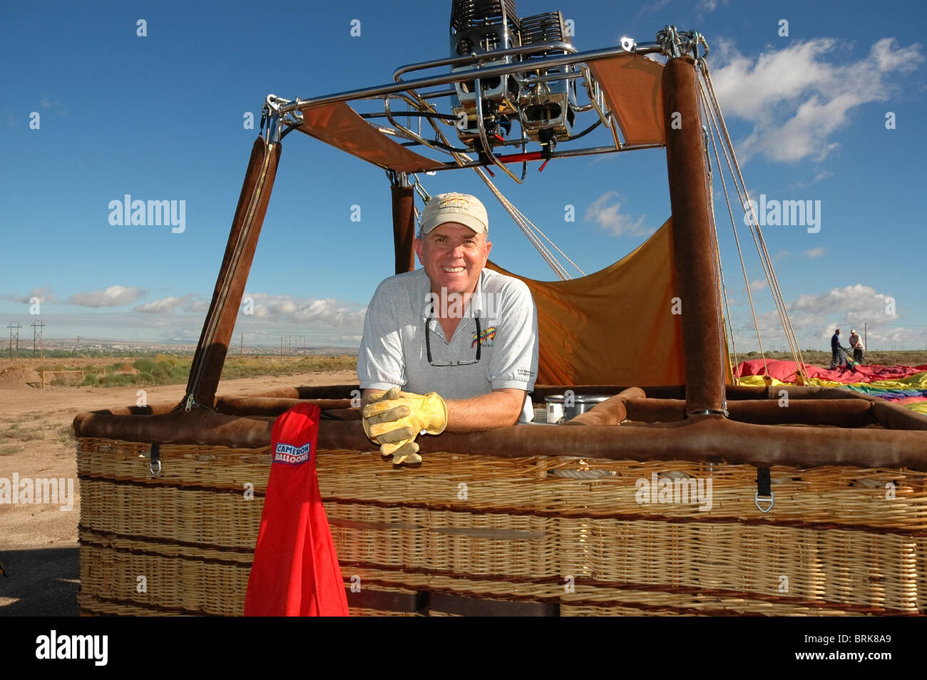 Balloon pilot Mike Collins after flight over Albuquerque, NM Stock ...