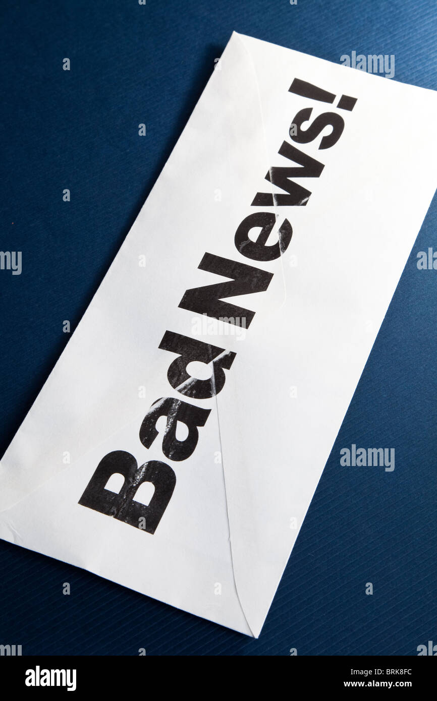 Bad News and envelope, concept of failure Stock Photo - Alamy
