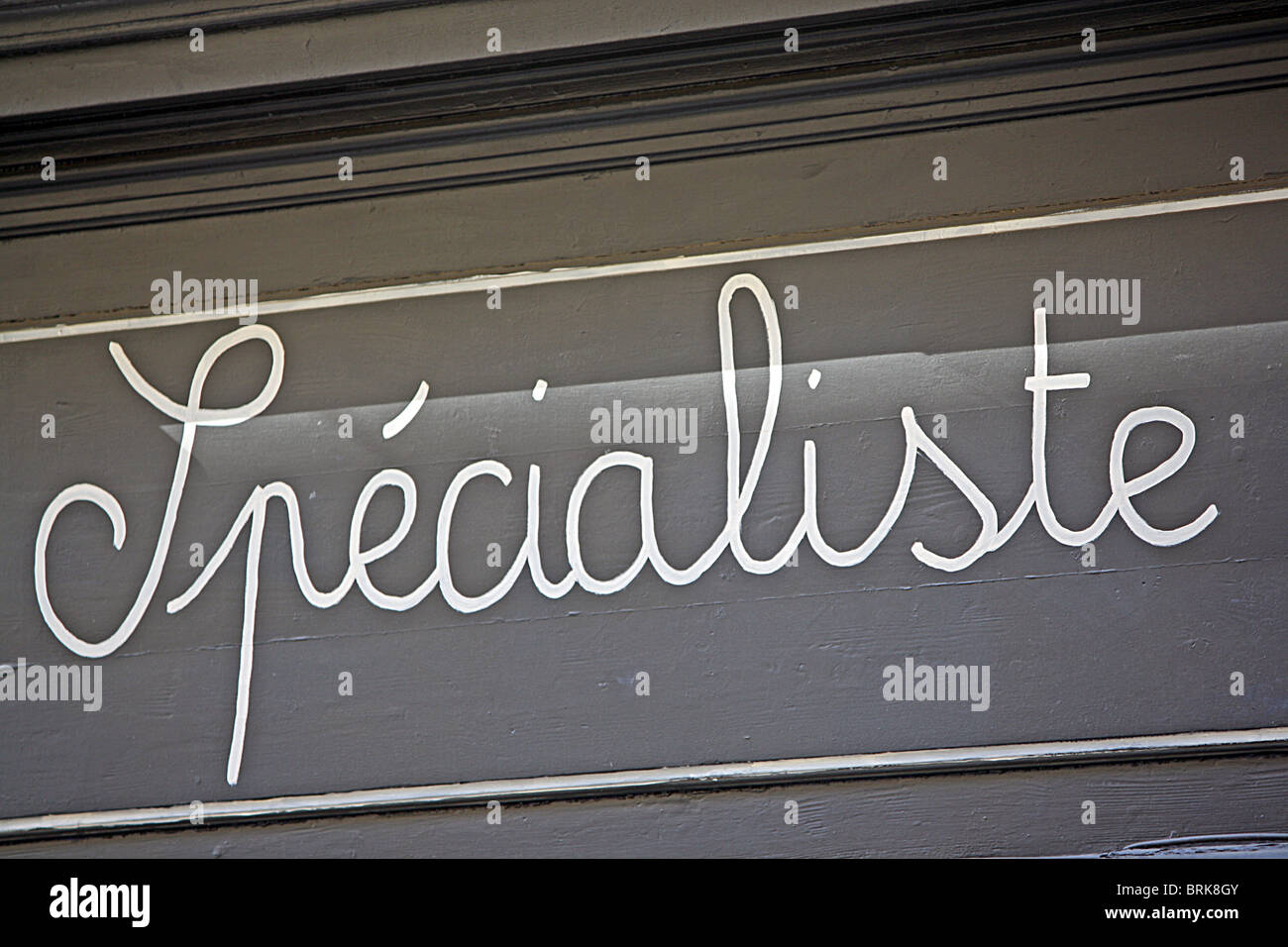Hand painted shop sign specialiste hi-res stock photography and images ...