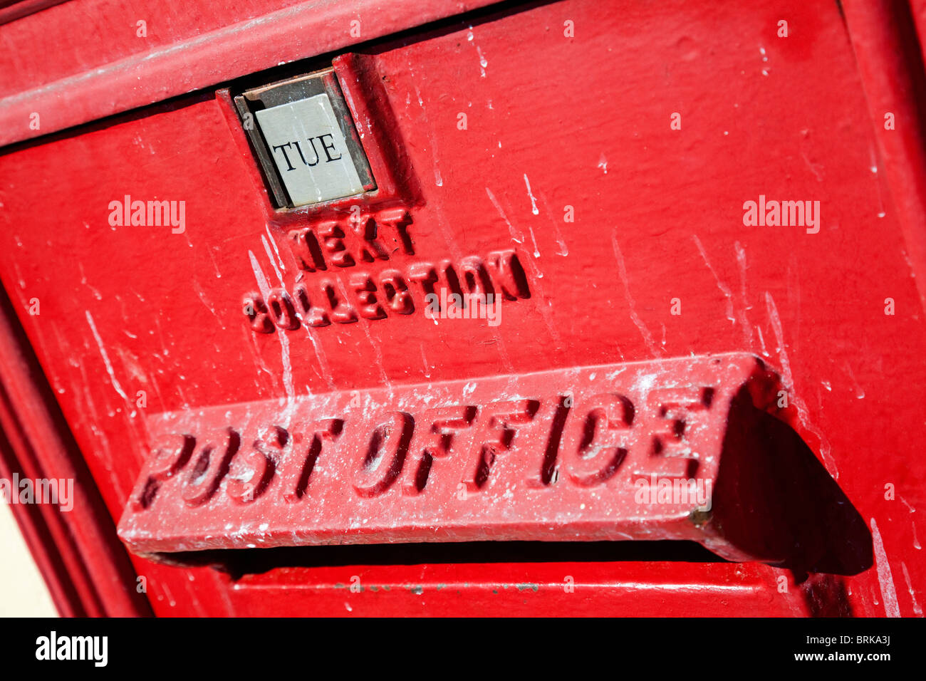 British Wall-Mounted Red Letter Box (detail), Salcombe, Devon, England ...