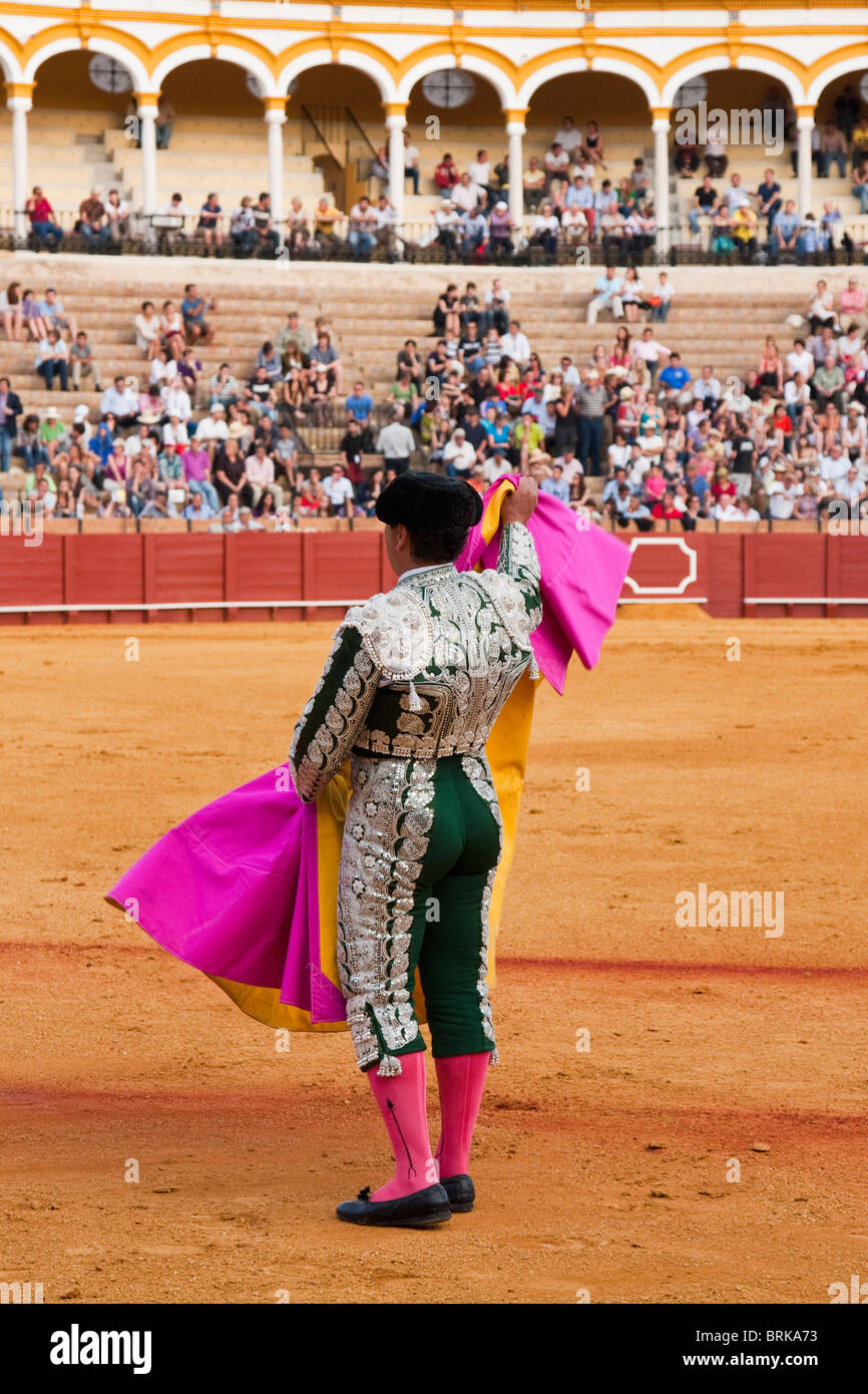 Matador in arena - bull fighting scene in sevilla, spain Stock Photo ...