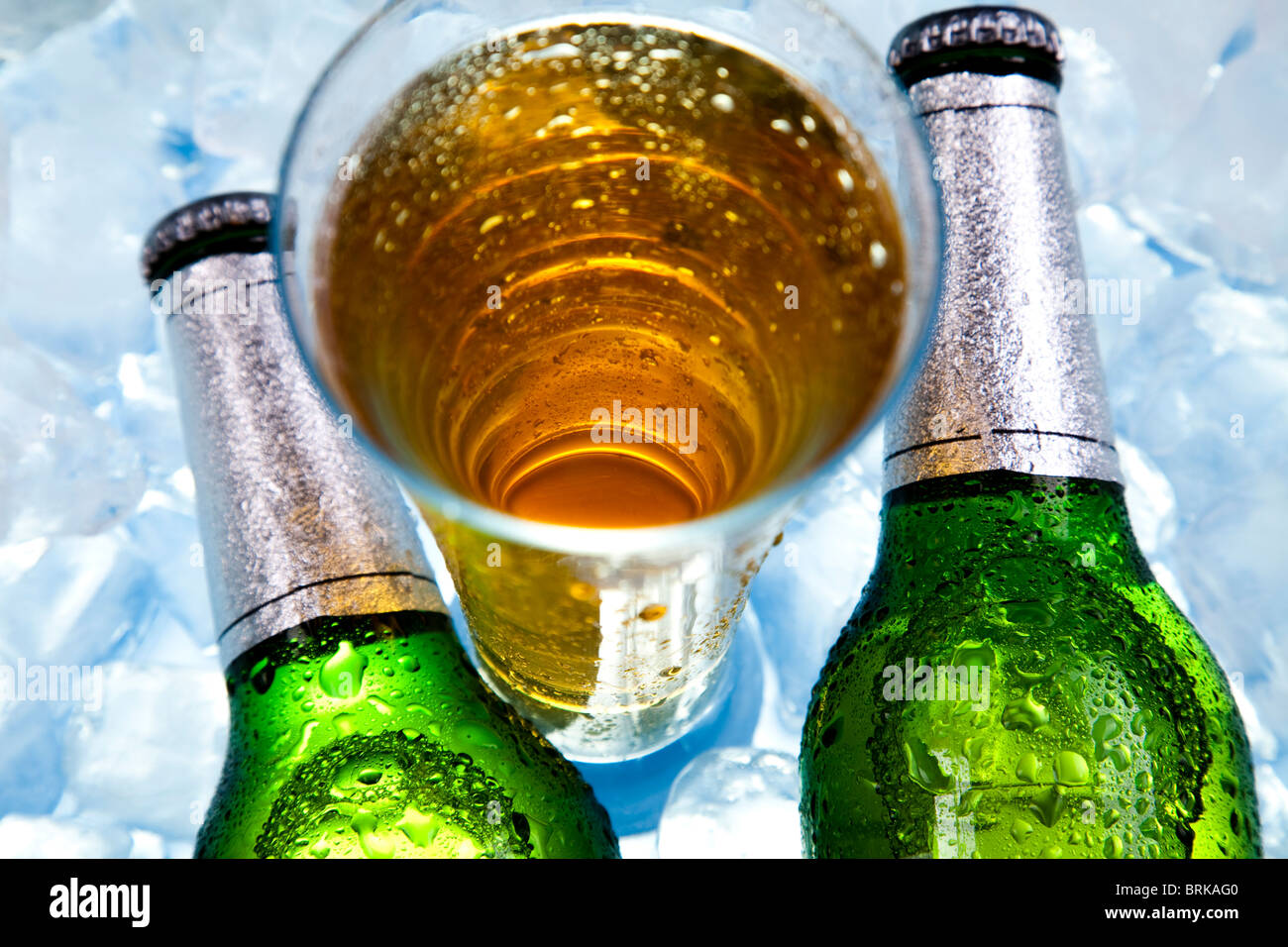 Beer is in ice Stock Photo - Alamy
