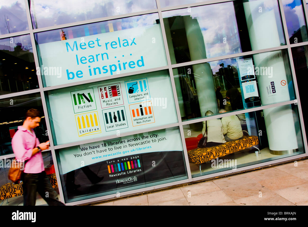 View of New Central Library in Newcastle City Centre, north east ...