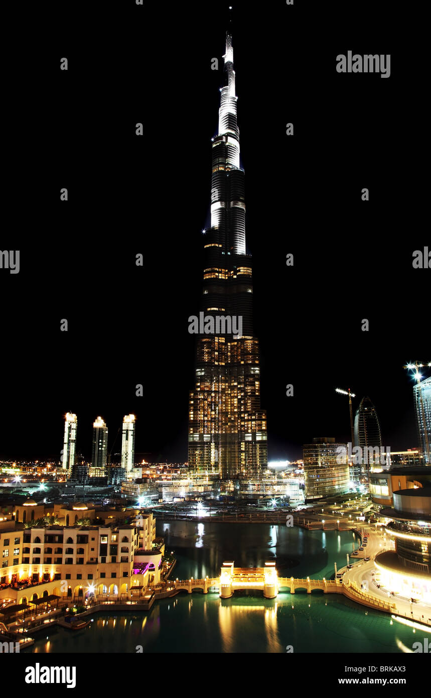 Tallest tower ever made. Dubai downtown. Burj Dubai (Burj Khalifa Stock ...