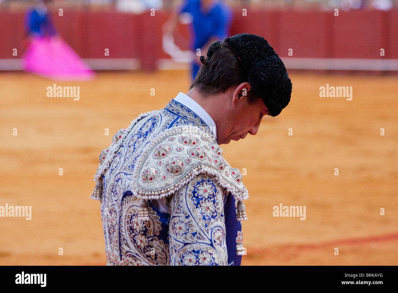 matador in bull fighting scene in sevilla, spain Stock Photo - Alamy