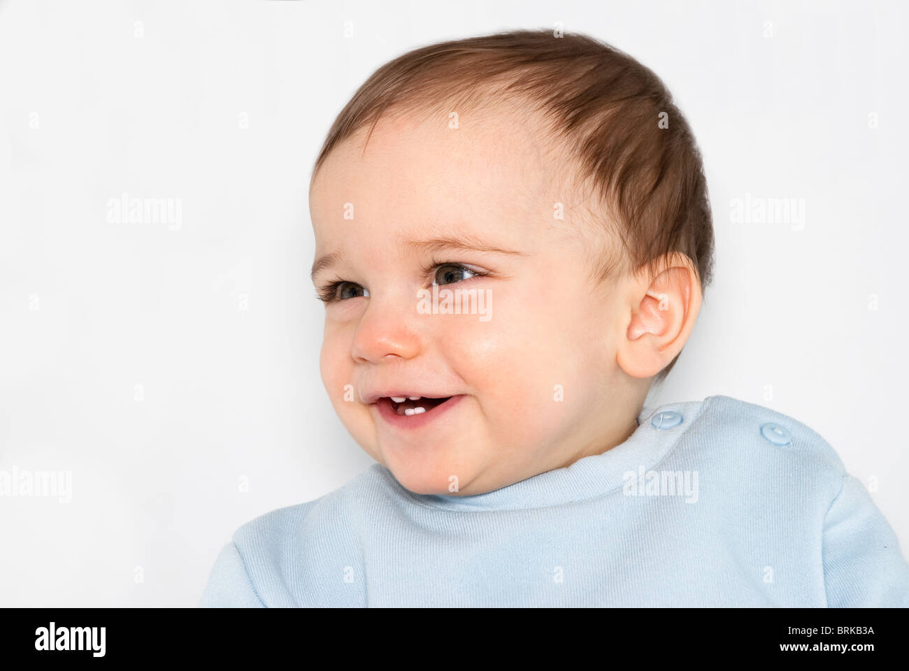Smiling boy on white background Stock Photo - Alamy