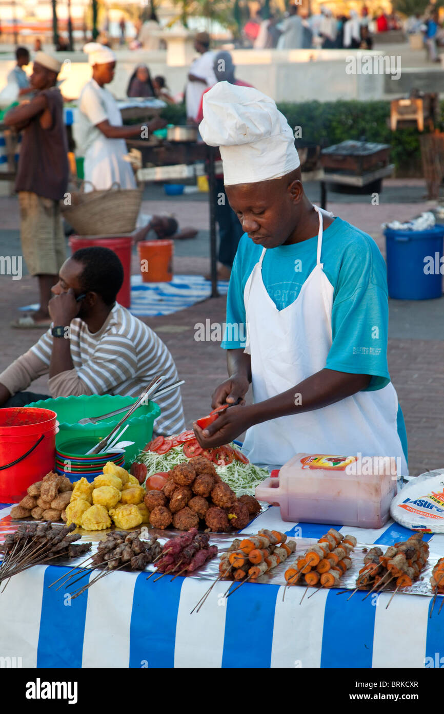 Forodhani Gardens, Stone Town, Zanzibar. Vendors Serve a Variety of ...