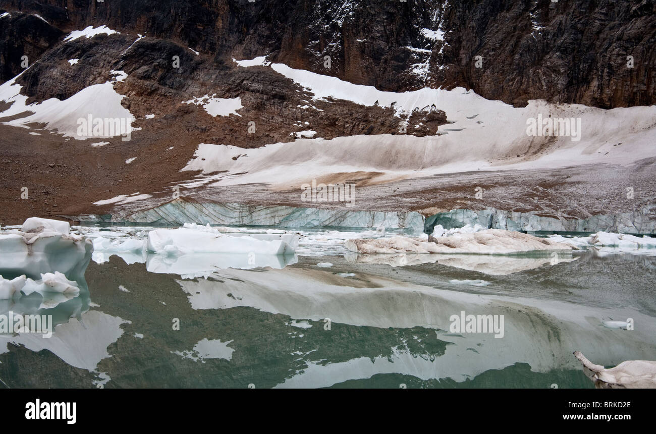 Cavell pond at Edith Cavell Mountain, British Columbia, Canada ...