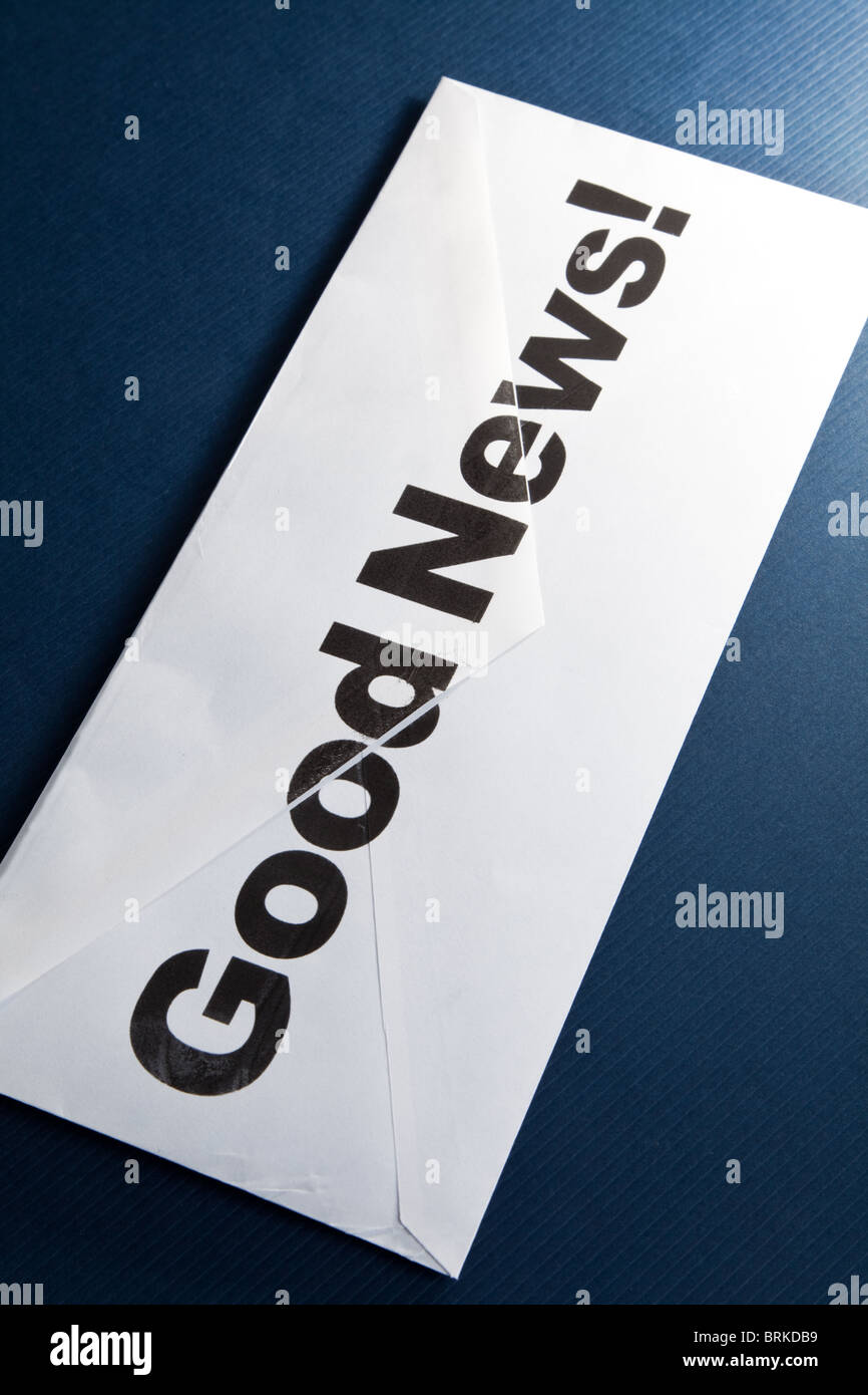 Good News and envelope, concept of success Stock Photo - Alamy