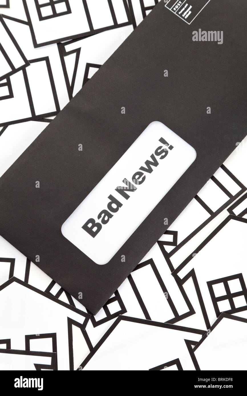 Bad News and Home Sign, concept of failure Stock Photo - Alamy