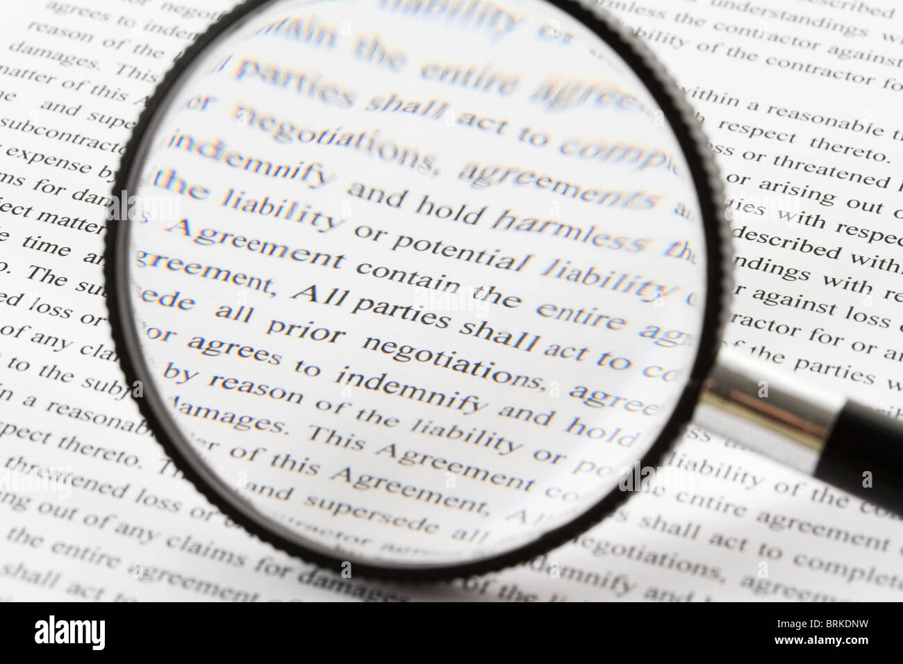 Magnifying Glass and document close up Stock Photo - Alamy