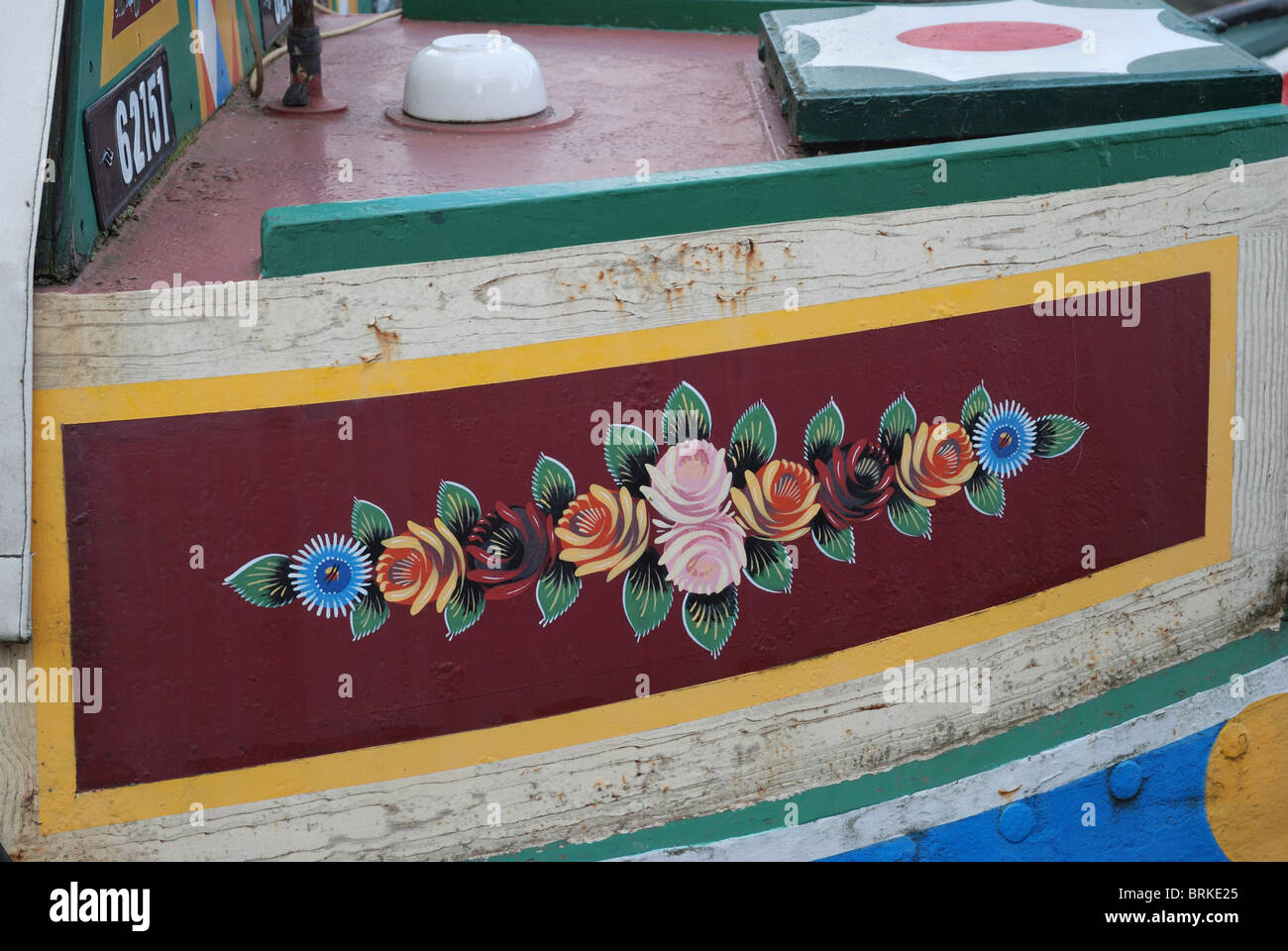 Traditional narrowboat art at Trent Lock, Nottinghamshire, England ...