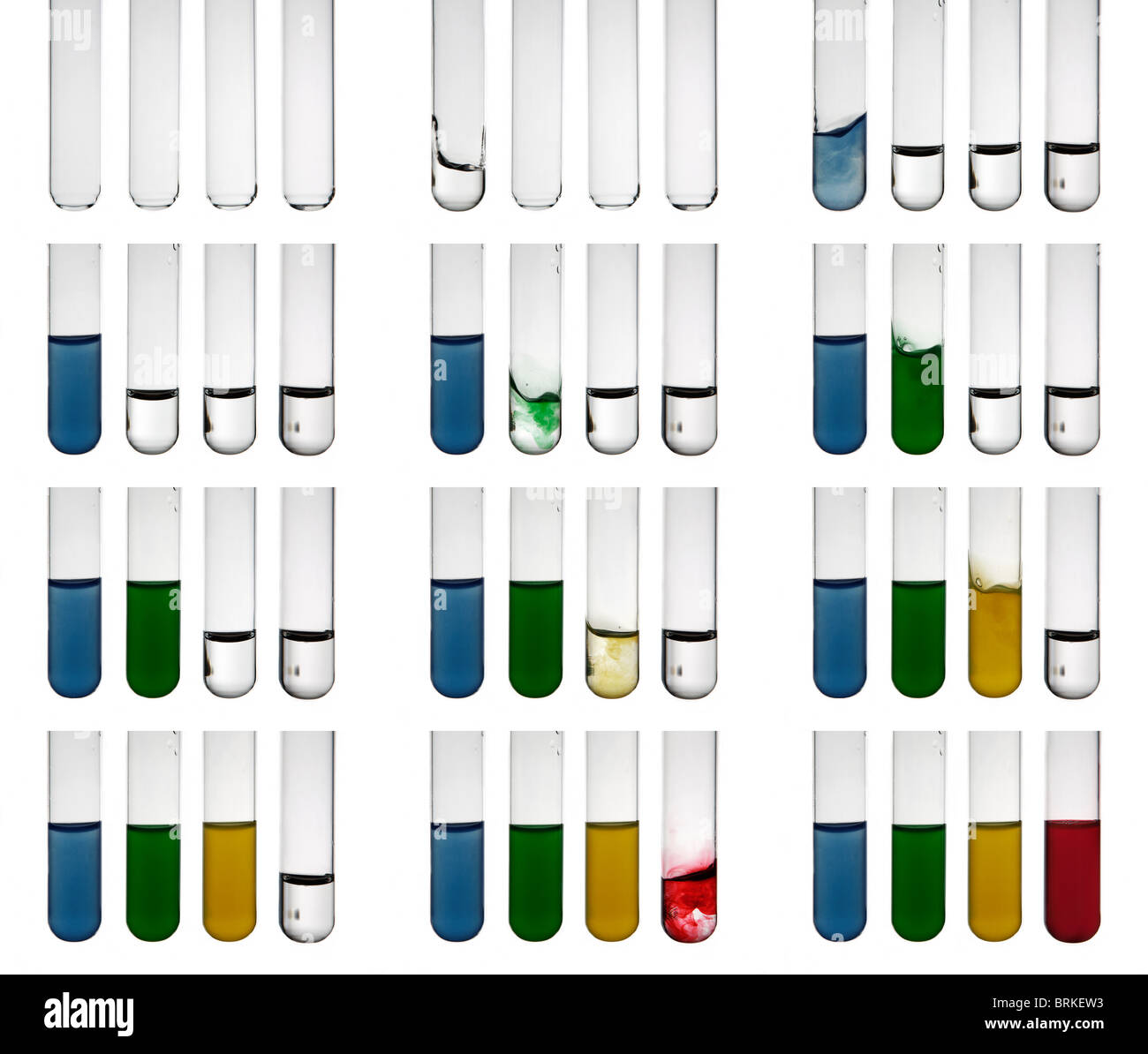 many test tubes on white back ground Stock Photo - Alamy