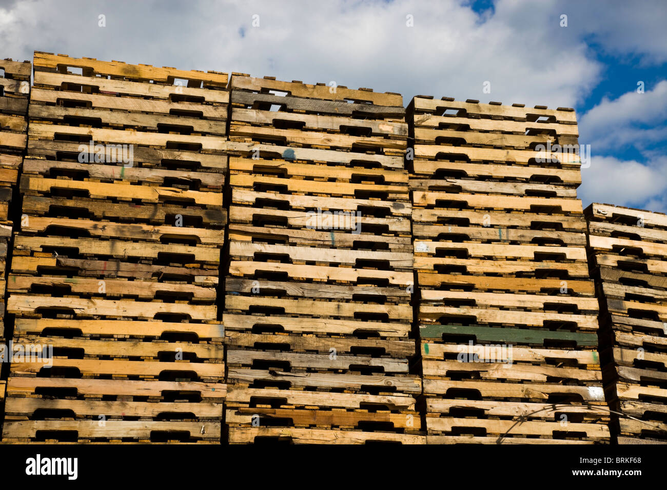 Storage area stacked pallets hi-res stock photography and images - Alamy