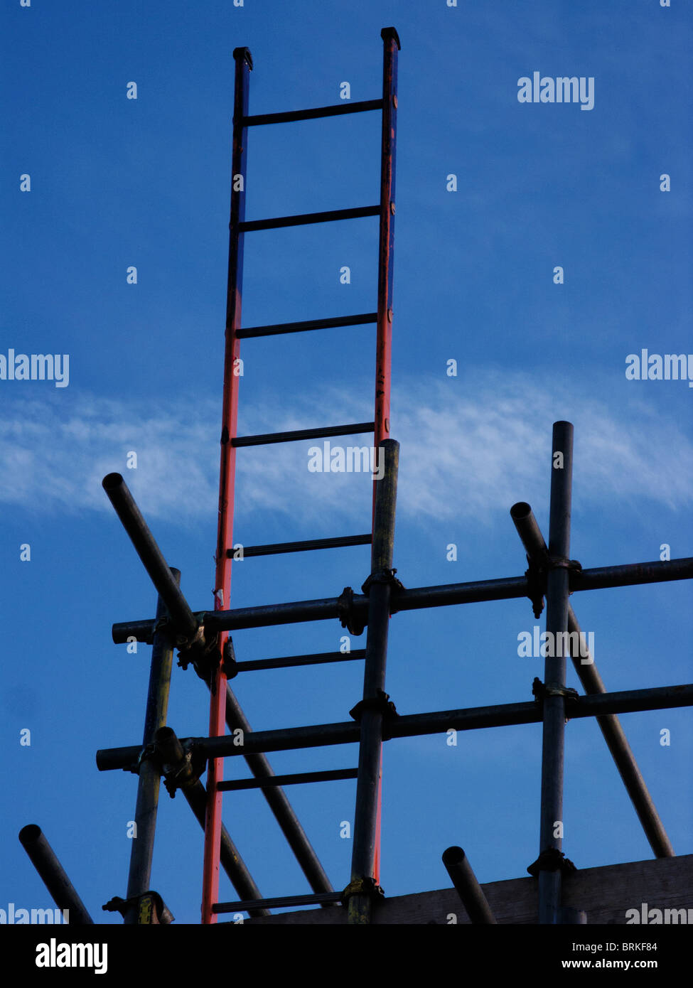 scaffolding againts a blue sky ready to build Stock Photo - Alamy