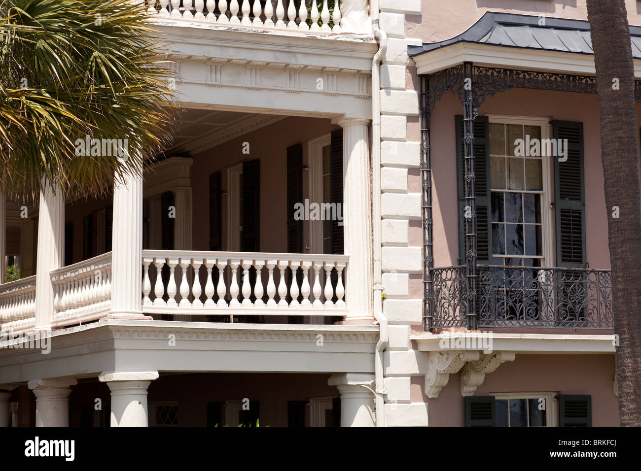 Detail of Edmonston Alston House museum in Charleston South Carolina ...