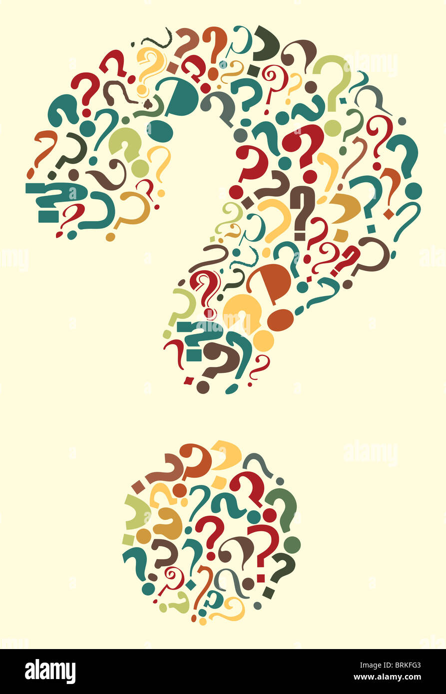 Illustrated question mark formed from many question marks Stock Photo ...