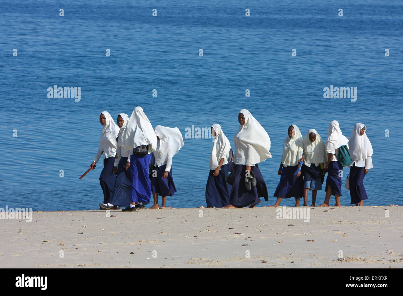 Zanzibar, Tanzania. Young Muslim Women on the Way to School. Stone Town ...