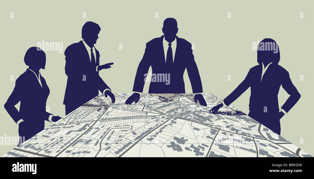 Urban planning map meeting hi-res stock photography and images - Alamy