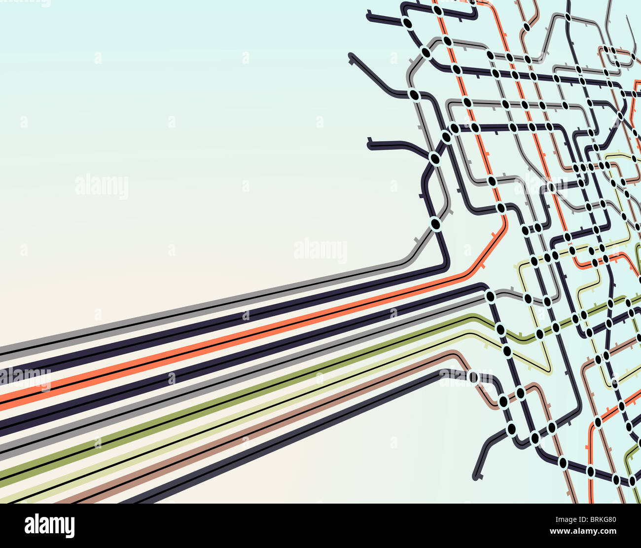 Abstract illustrated background of a subway map with copy-space Stock ...