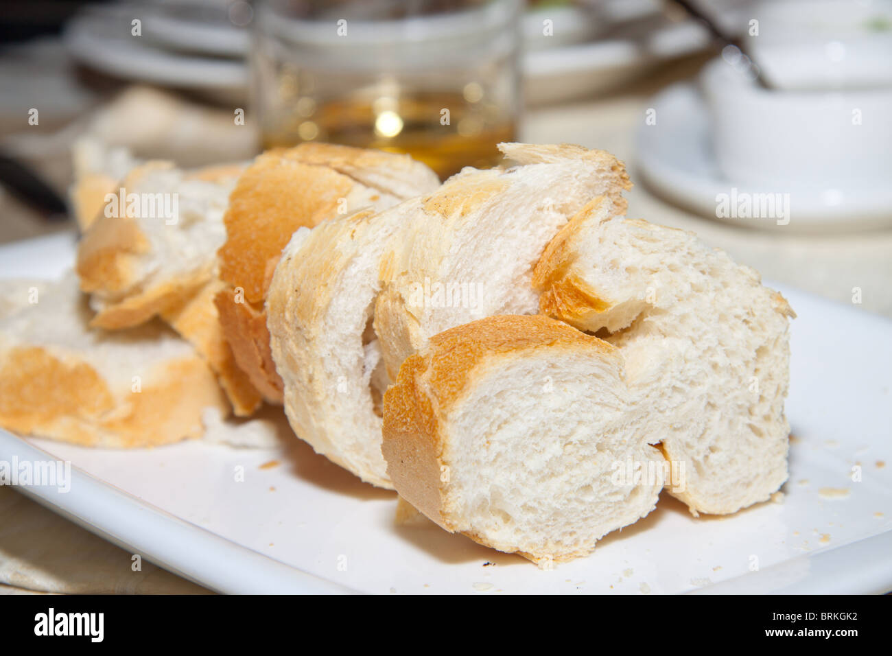 sliced white bread with blurred background Stock Photo - Alamy