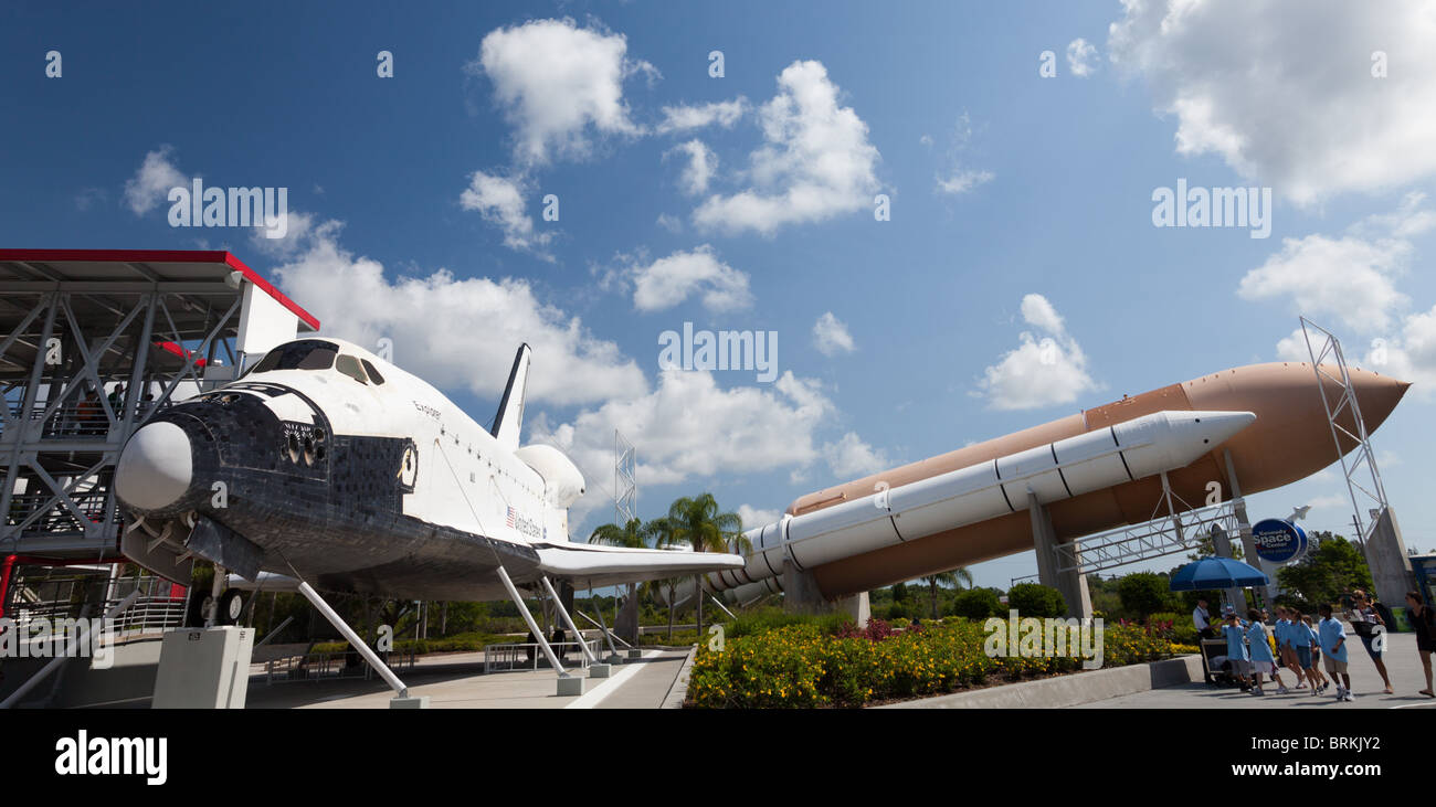 The Explorer Space Shuttle and booster rockets at the Kennedy Space ...