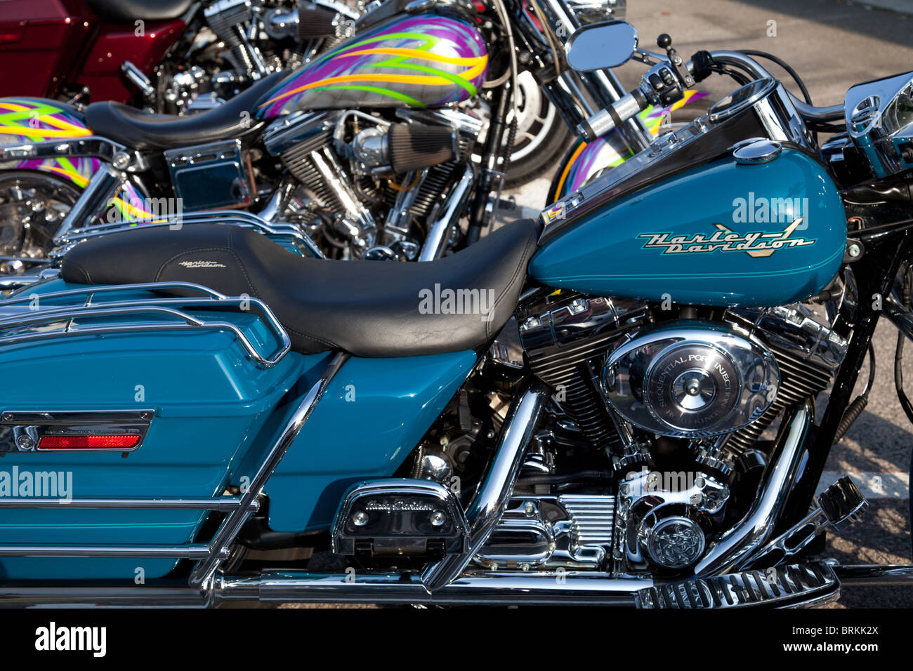 Details of harley davidson motor cycles at the Suck Bang and Blow café ...