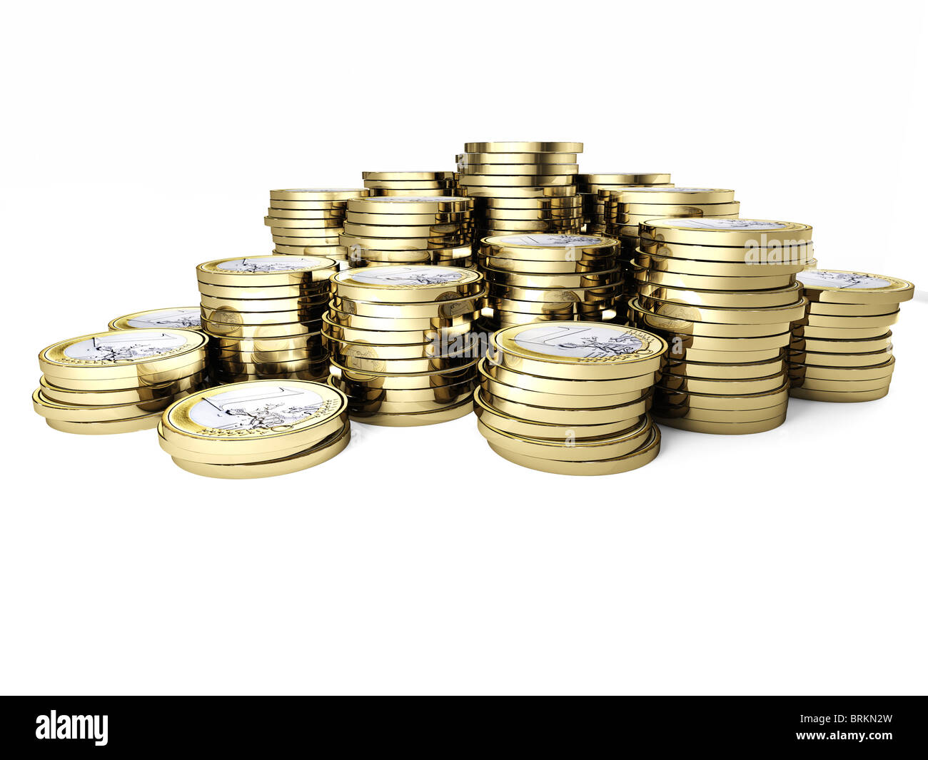euro 3d coin background on white Stock Photo - Alamy