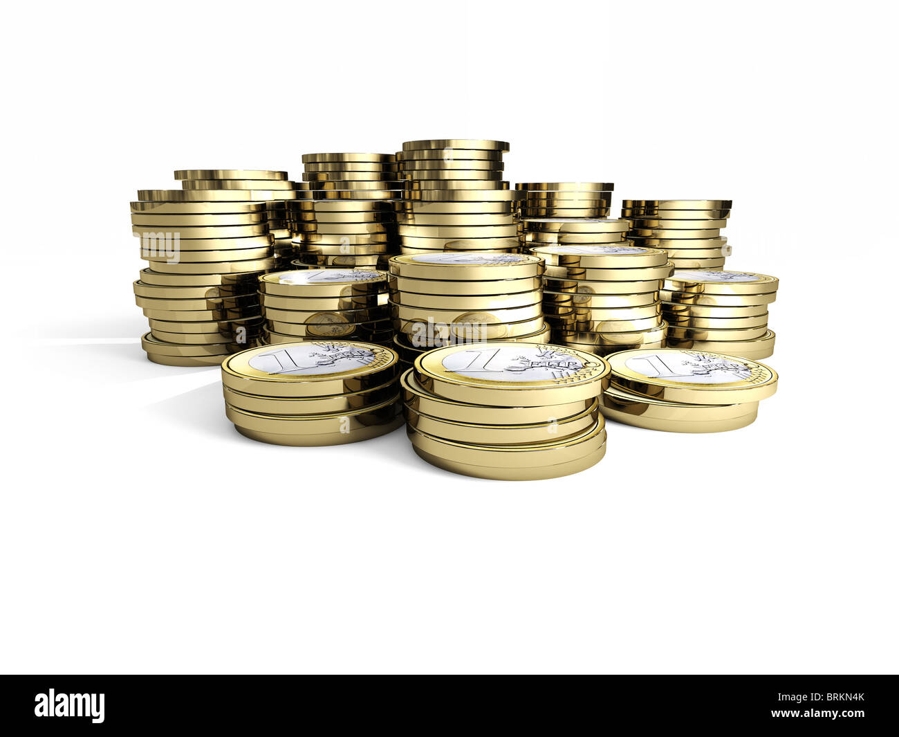 euro 3d coin background on white Stock Photo - Alamy