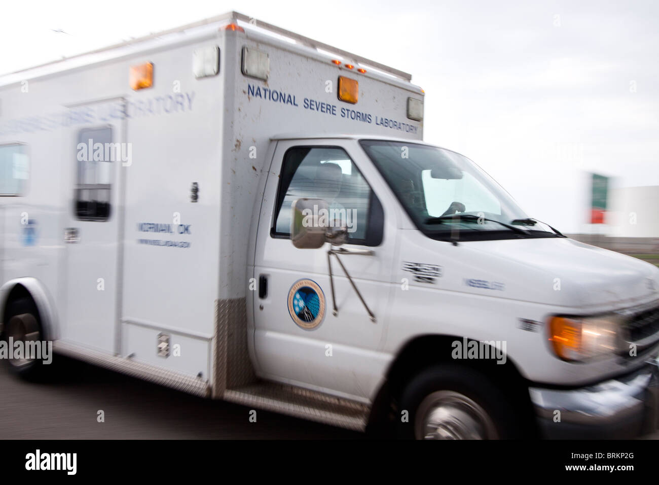 The National Severe Storms Laboratory mobile field command unit races ...