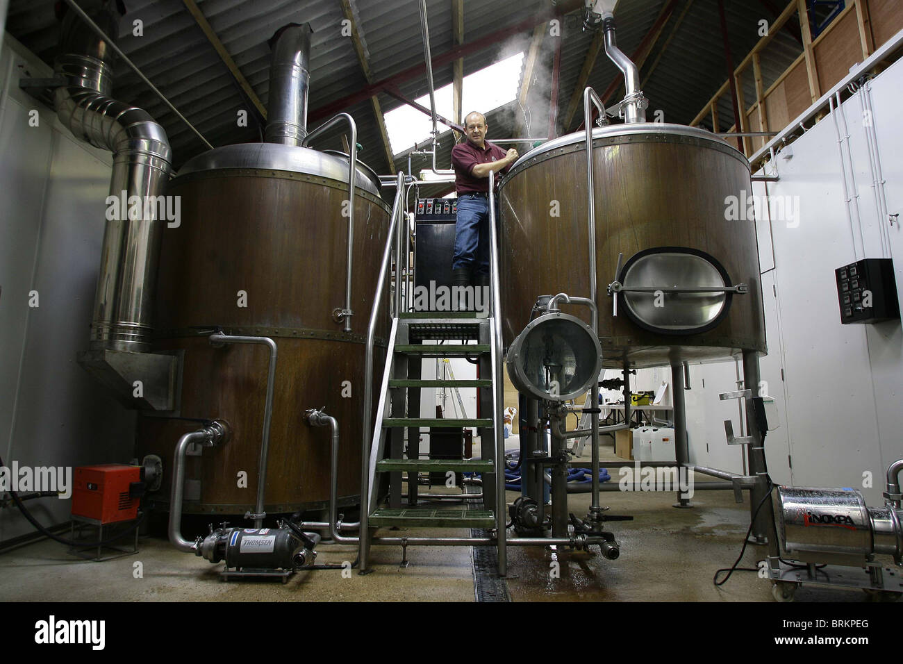 Robert Wicks director of Westerham Brewery Company mushing in the Malt ...