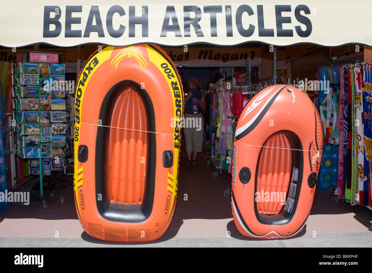 Beachfront shop selling beach articles Stock Photo - Alamy