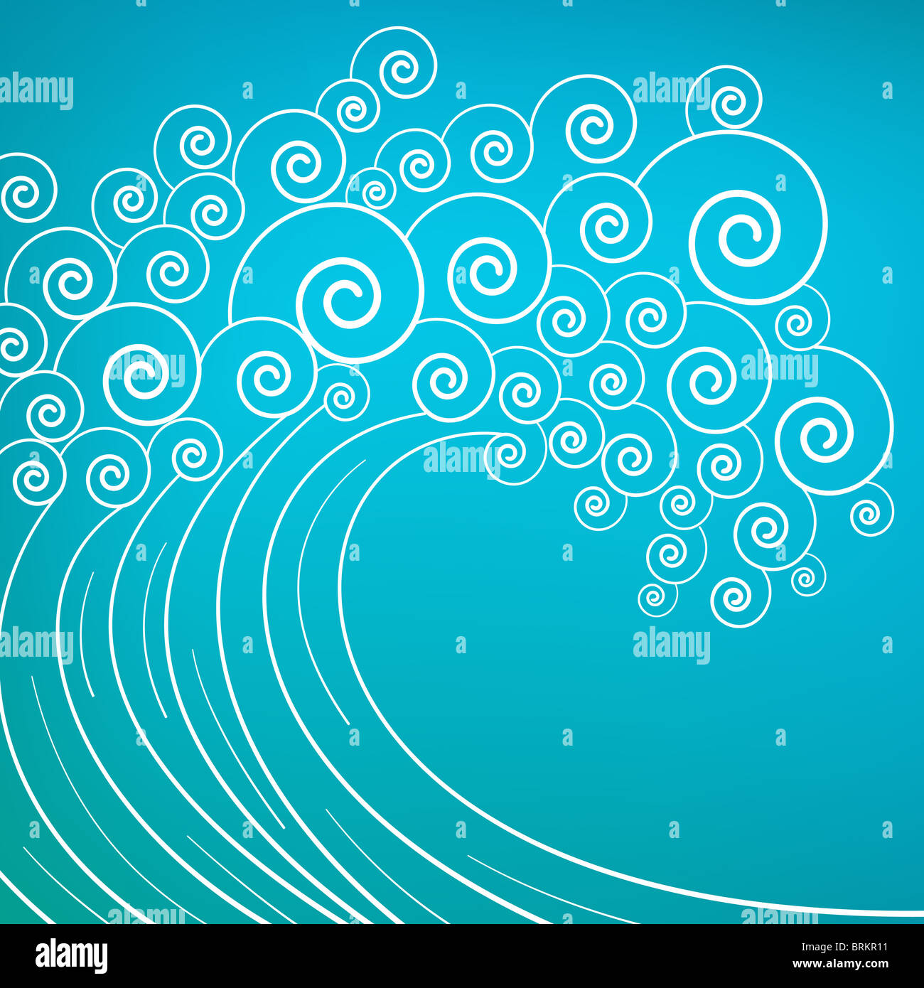 Abstract illustrated design of a breaking wave Stock Photo - Alamy