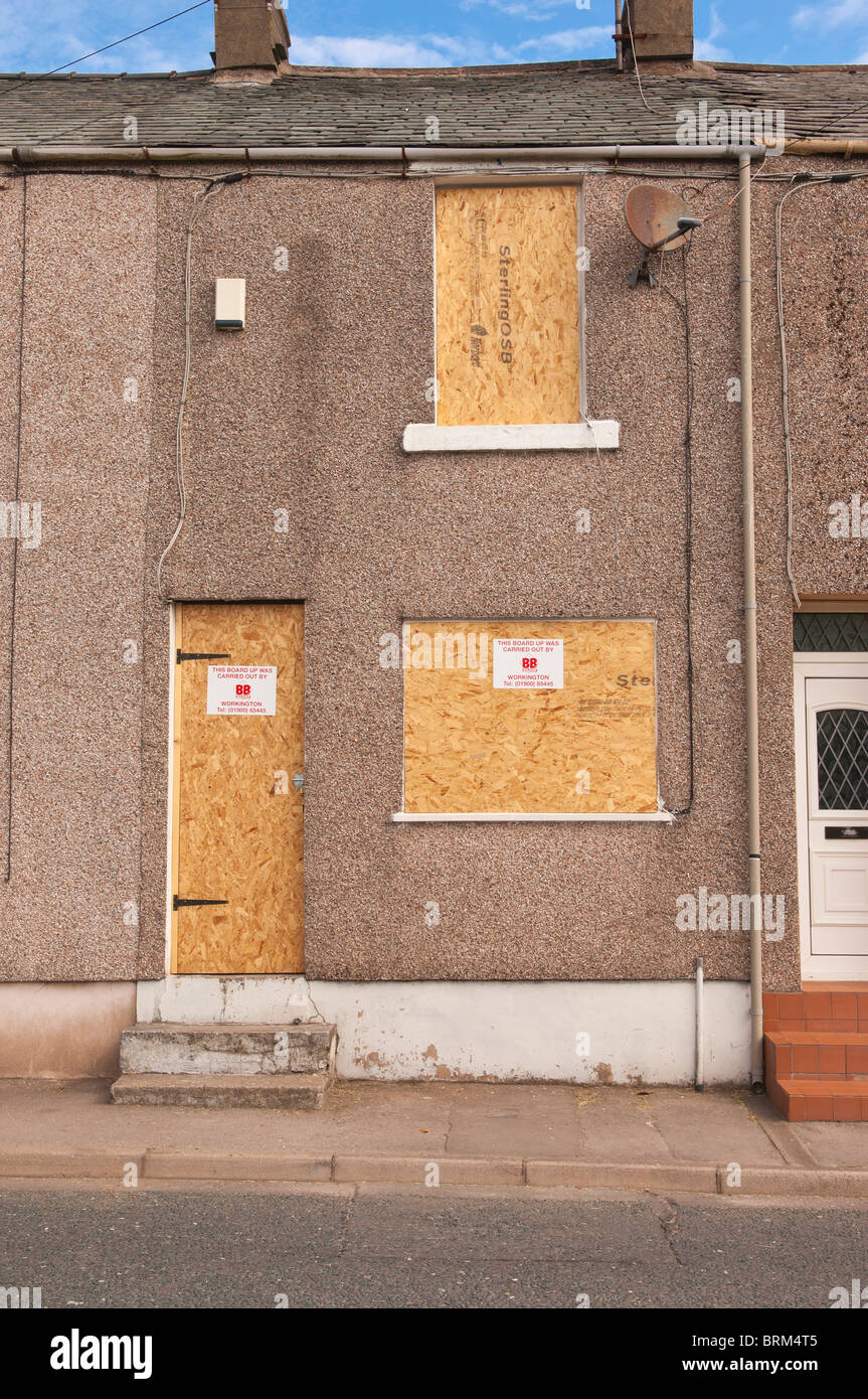 The boarded up home of Cumbria mass murderer Derrick Bird in Rowrah ...