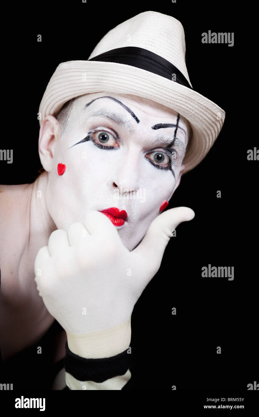 Funny mime in white gloves hi-res stock photography and images - Alamy